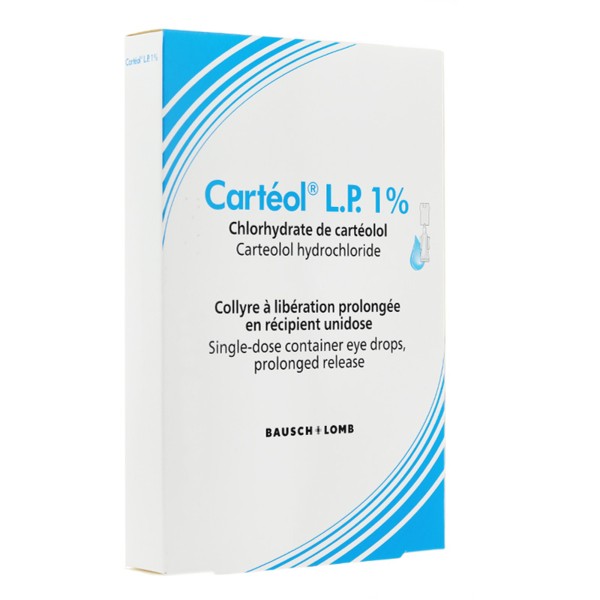 Cartéol LP 1% collyre unidose - Glaucome à angle ouvert