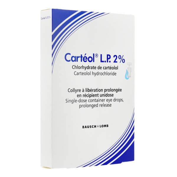 Cartéol LP 2% collyre 30 unidoses - Glaucome à angle ouvert