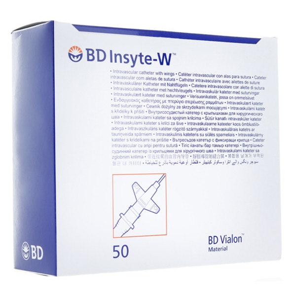 BD Insyte W cathéter avec ailettes x50 - Injection, perfusion, transfusion