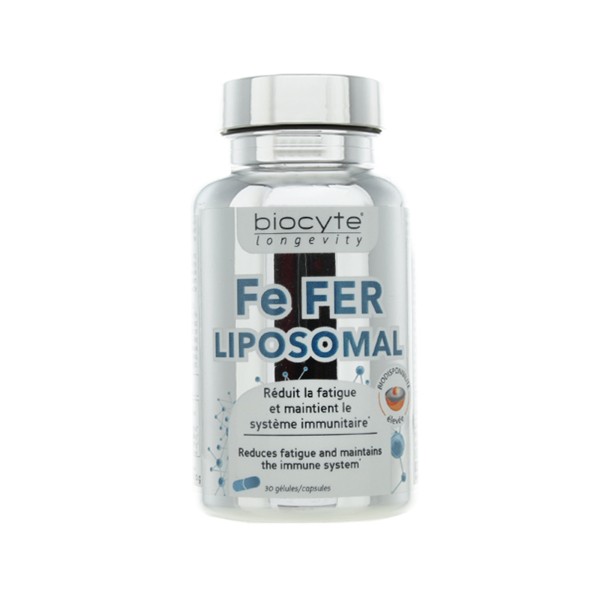Biocyte Fe Fer liposomal 30 gélules - Fatigue et système immunitaire