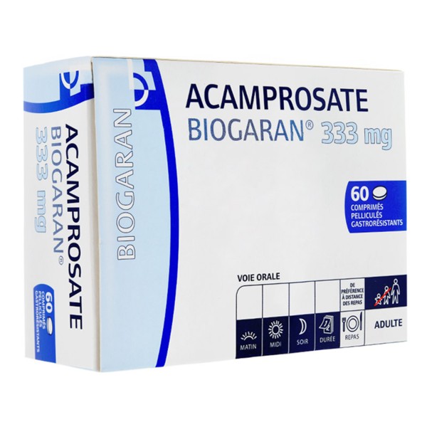 Acamprosate 333 mg Biogaran - Traitement de la dépendance alcoolique