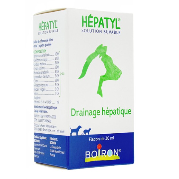 Hépatyl solution buvable homéopathique pour chien et chat - Foie
