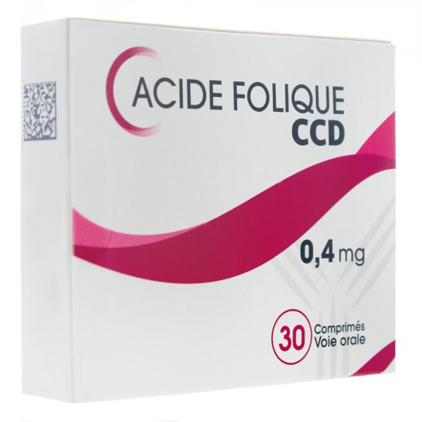 Acide folique CCD 0.4 mg 30 comprimés - Vitamine B9 - Spina bifida