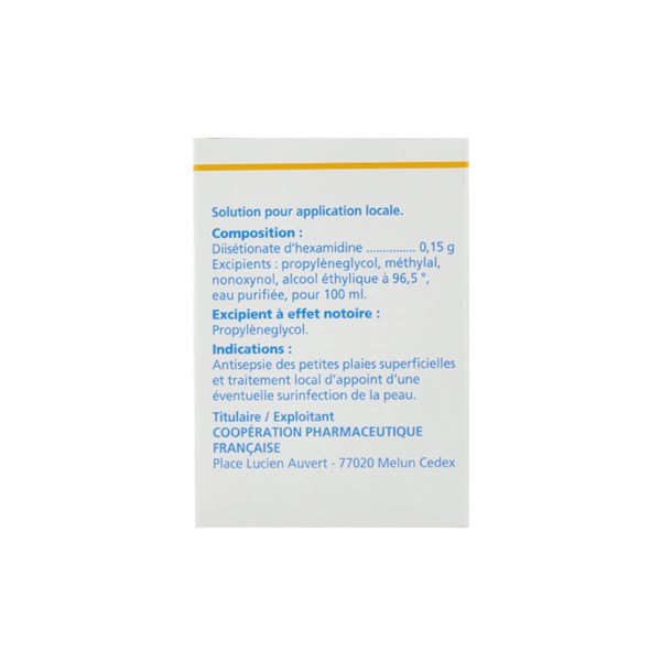 Hexomedine Transcutanée solution antiseptique 1,5 pour mille 45 ml
