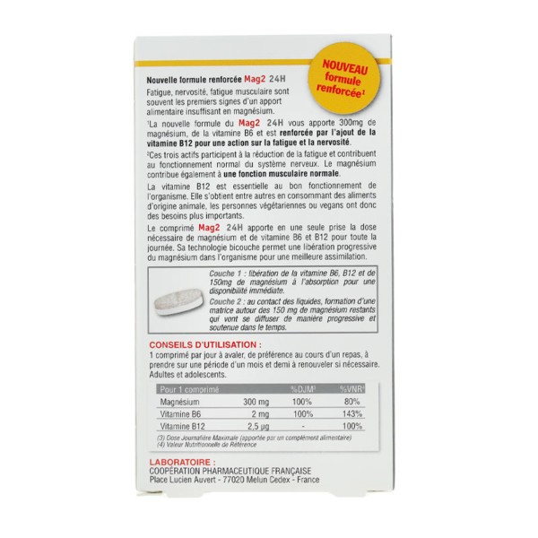 MAG 2 24h : Magnésium marin et vitamines B6 et B12 - Fatigue et nervosité