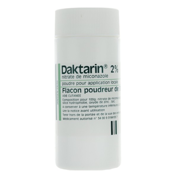 Daktarin 2% poudre antifongique - Traitement mycose - Pied d'athlète
