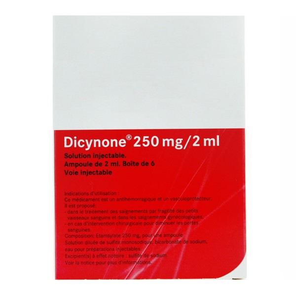 Dicynone 250 mg solution injectable - Antihémorragique - Saignement