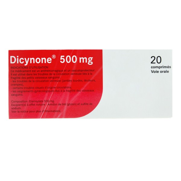 Dicynone 500 mg comprimé - Anti hémorragique pour stopper les règles