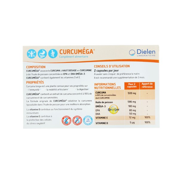 Curcuméga capsules - Curcuma pour la digestion, articulations, immunité