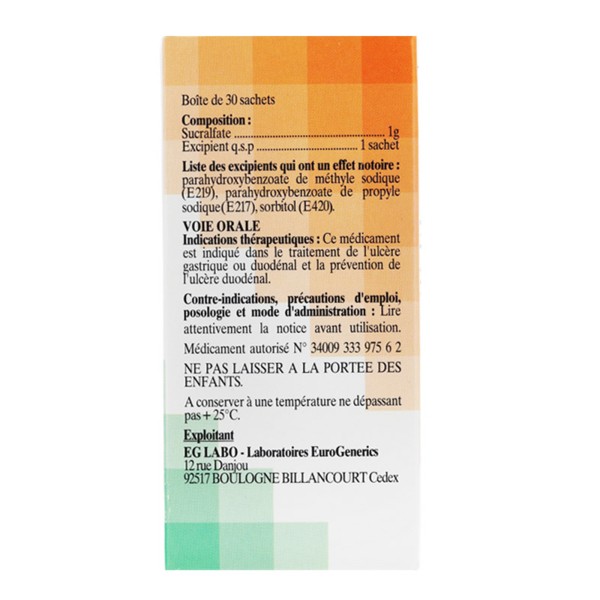 Kéal Gé Sucralfate 1 g 30 sachets - Ulcère et brûlure d'estomac