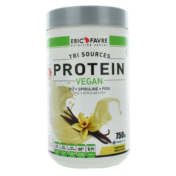 Eric Favre Protein Vegan Tri Sources vanille - Protéines végétales