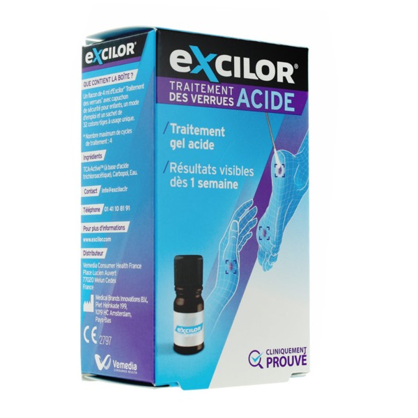 Excilor Traitement des verrues Acide gel - Verrue mains et pieds