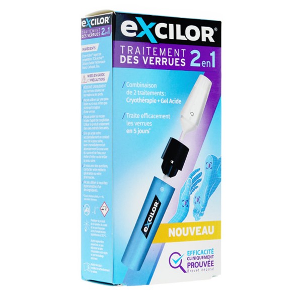 Excilor Traitement des verrues solution 2 en 1 - Cryothérapie