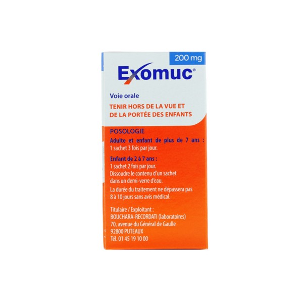 Exomuc 200 mg Fluidifiant bronchique en granulés - Toux grasse