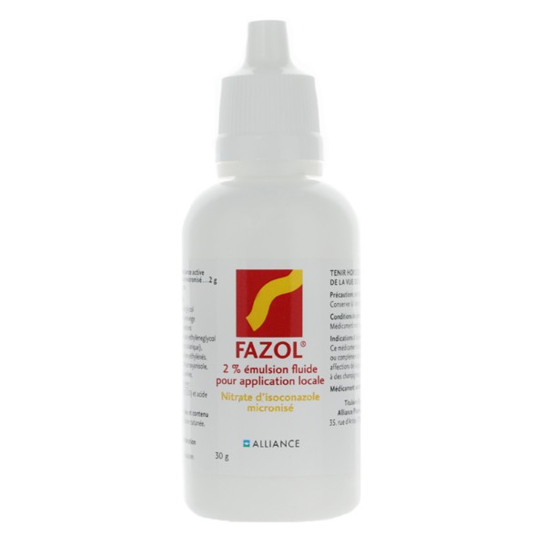 Fazol 2% émulsion fluide 30 g - Mycose cutanée - Champignons