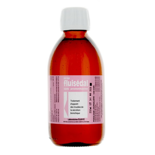 Fluisedal sirop sans prométhazine 250 ml - Toux grasse et Bronchite