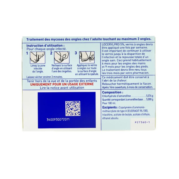 Loceryl Pro vernis Mycose des ongles - Traitement antifongique