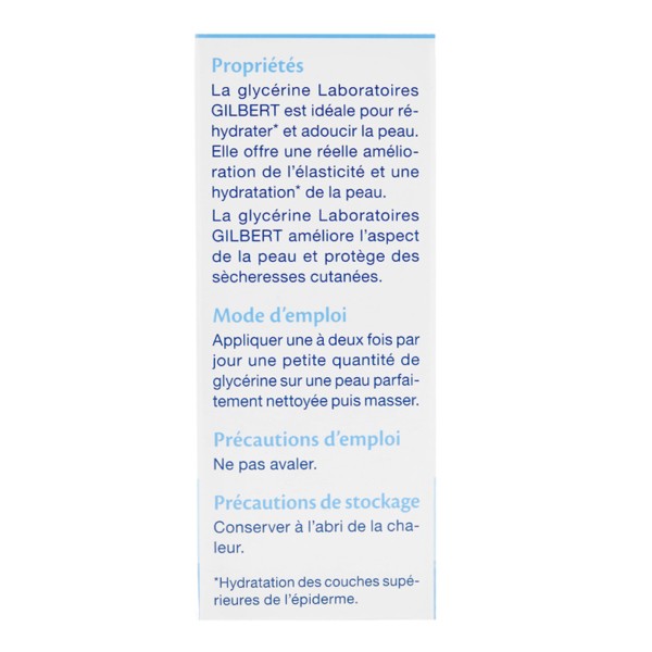 Gilbert Glycérine 60ml - Soin hydratant peau - Sécheresse cutanée
