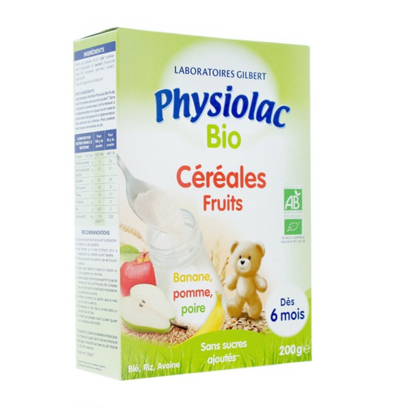 Physiolac Bio céréales bébé aux fruits 200 g - Diversification dès 6 mois