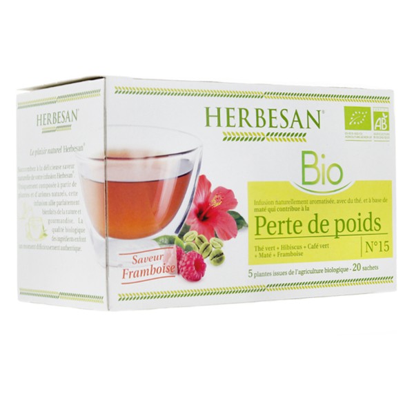 Herbesan infusion bio n°15 20 sachets - Perte de poids