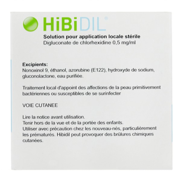 Hibidil Chlorhexidine 0,05% solution antiseptique moussante x25