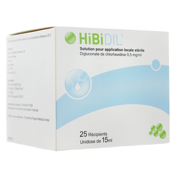 Hibidil Chlorhexidine 0,05% solution antiseptique moussante x25