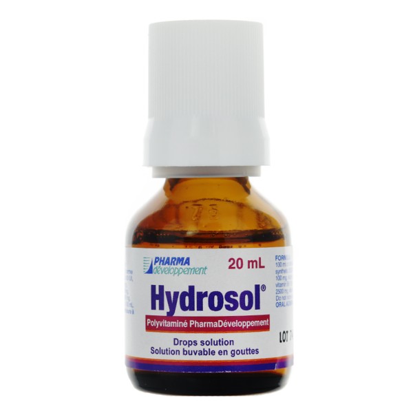 Hydrosol polyvitaminé gouttes, flacon 20 ml, vitamines
