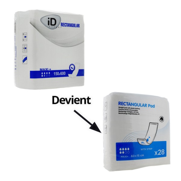 iD rectangular pad maxi+ - Protection intraversable - Incontinence