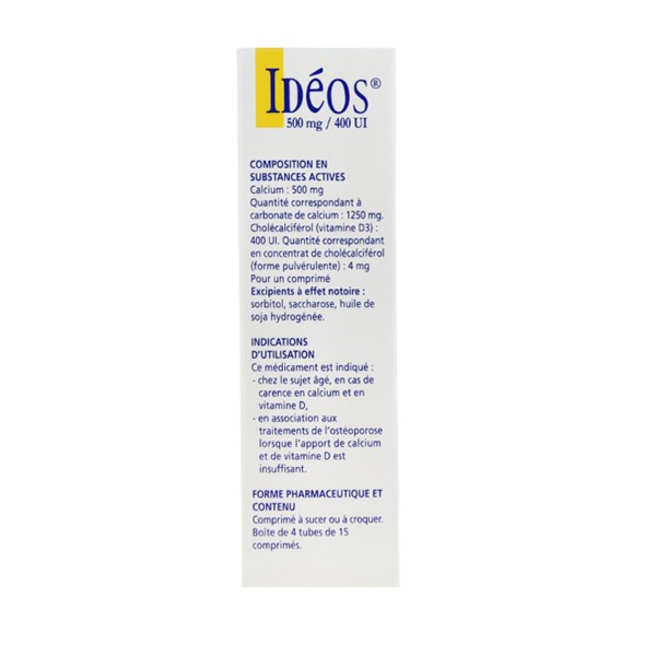 Idéos 500 mg / 400 UI comprimé - Calcium et vitamine D - Ostéoporose