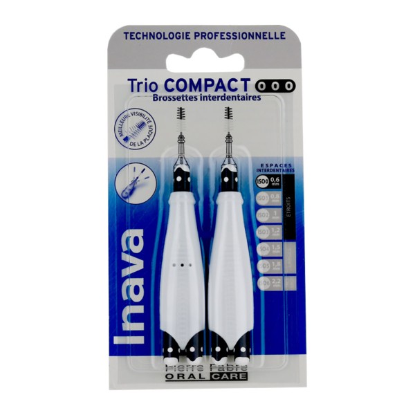 Inava Trio Compact : 6 brossettes interdentaires - Plaque dentaire