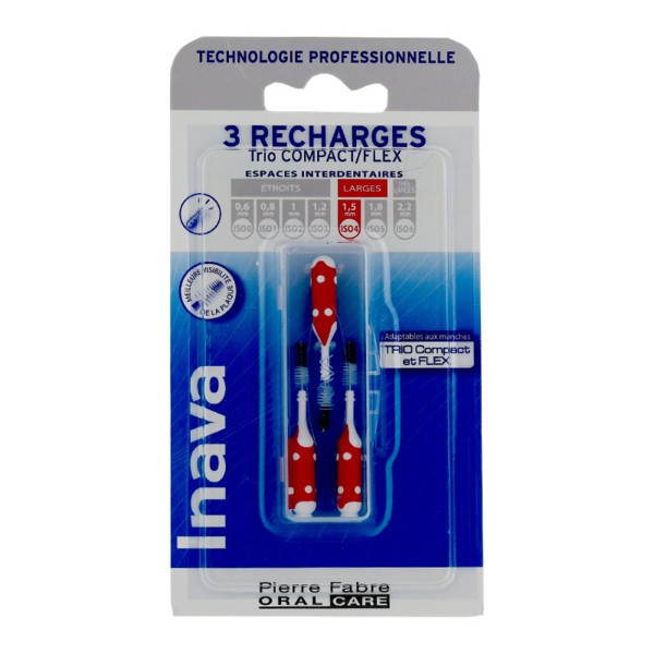 Inava Brossettes Interdentaires Trio Compact recharges - Hygiène dents