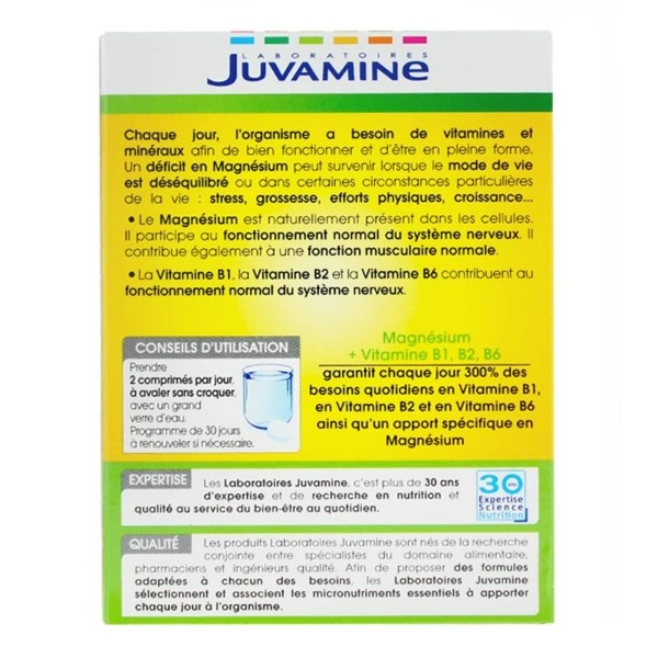 Juvamine Magnésium et Vitamine B1, B2, B6 45 comprimés