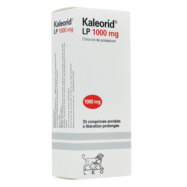 Kaleorid LP 1000 mg 30 comprimés - Hypokaliémie - Potassium