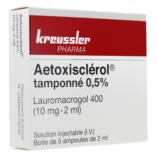 Aetoxisclérol tamponné 0.5 % ampoules injectables - Varices