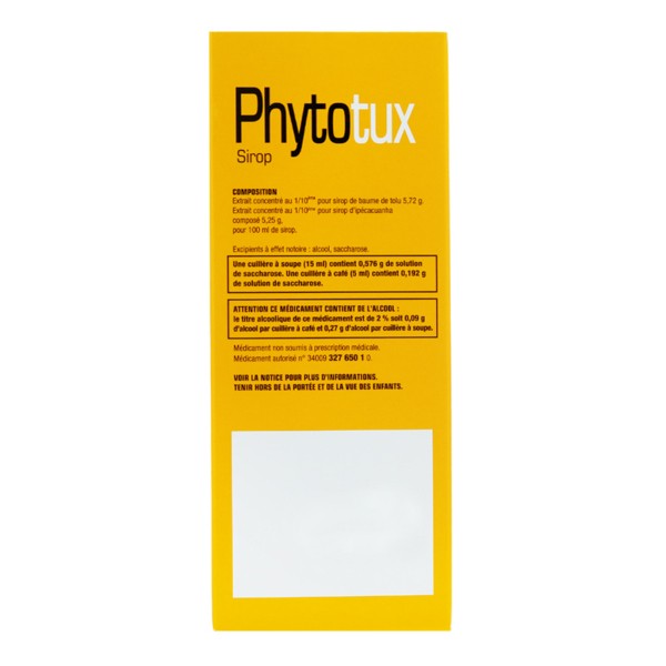Phytotux sirop antitussif naturel 250 ml Lehning - Bronchite