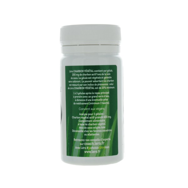 Léro charbon végétal actif gélules - Ballonnements, digestion