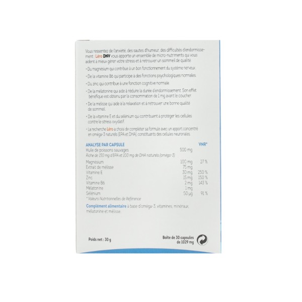 Lero DNV 30 capsules - Angoisse et Sommeil - Lutter contre le stress