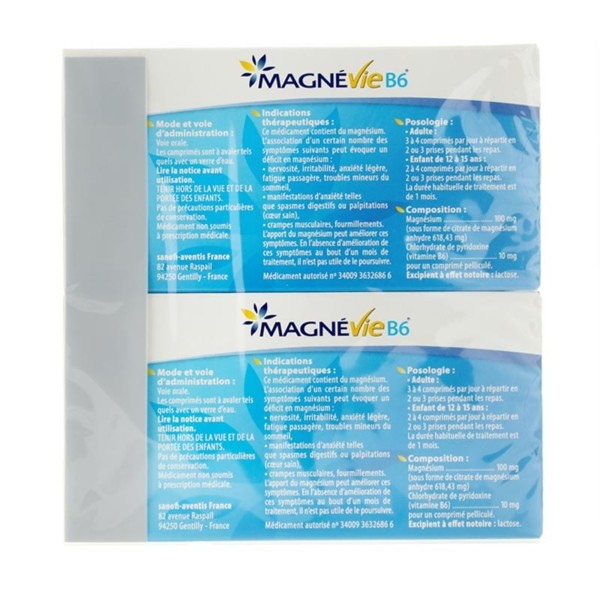 Magnévie B6 comprimé 100 mg - Médicament magnésium sans ordonnance