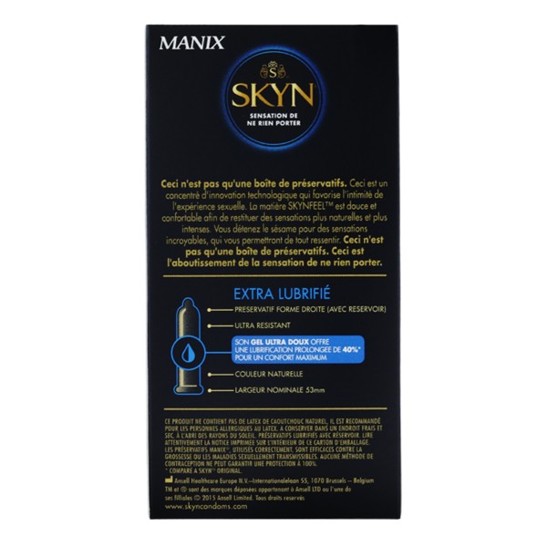 Manix Préservatifs Skyn extra lubrifié sans latex - Contraception ...