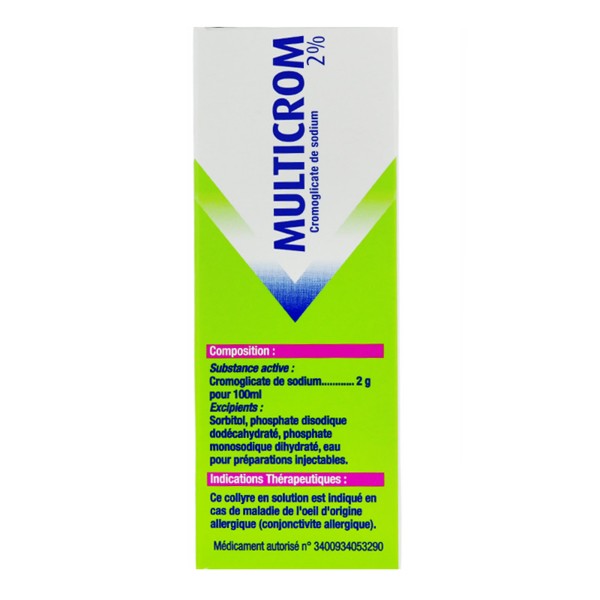 Multicrom 2% collyre flacon de 10 ml - Conjonctivite allergique