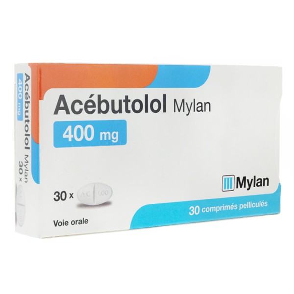 Acébutolol 400mg Mylan - Bêtabloquant - Médicament tension artérielle