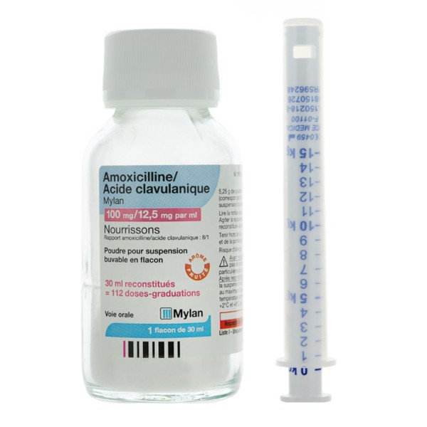 Amoxicilline Acide clavulanique 100mg/12,5mg de Mylan