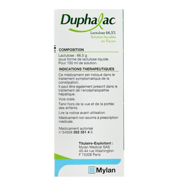 Duphalac sirop médicament contre la constipation - Laxatif - Lactulose