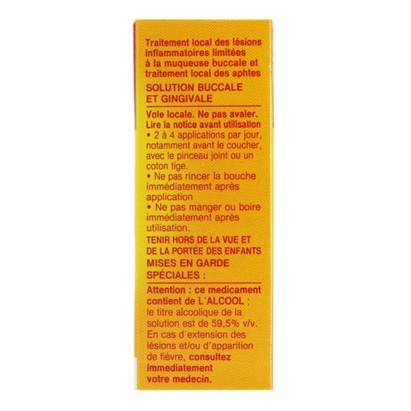 Pyralvex solution gingivale avec pinceau - Traitement contre les aphtes