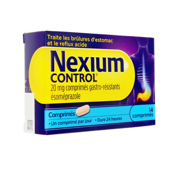 Nexium Control 20 mg comprimés pour brûlure d'estomac et remontée acide