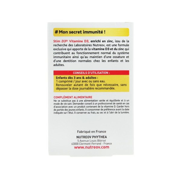 Stim D3 Vitamine D 1000 UI comprimés - Zinc - Immunité, os, dents