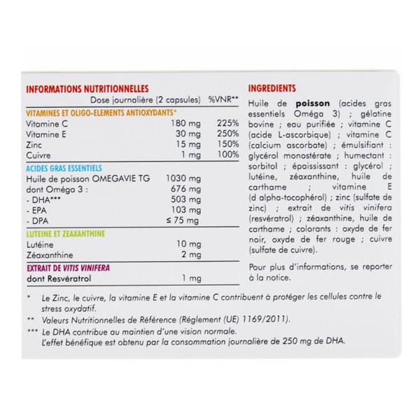 Nutrof Total capsules - Vision, DMLA - Lutéine, Zeaxanthine et vitamine D