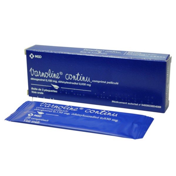 Varnoline Continu pilule contraceptive 3 plaquettes - Contraception