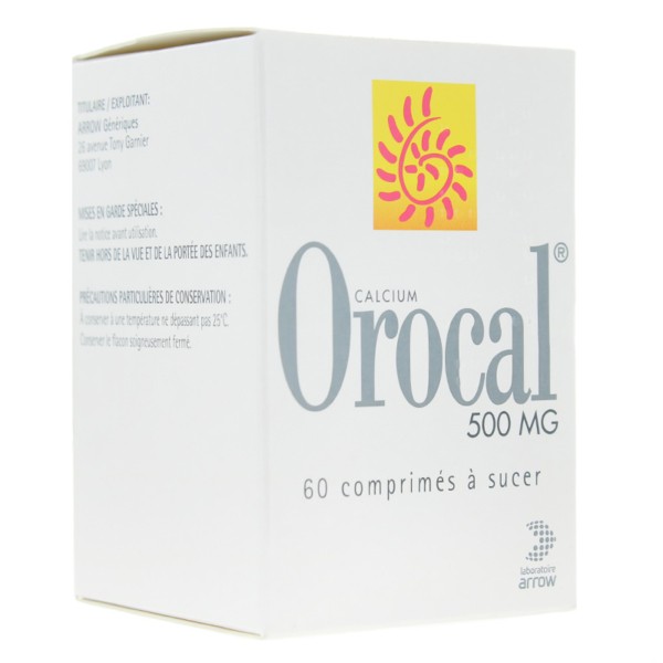 Orocal 500mg carbonate de calcium 60 comprimés à sucer - Carence