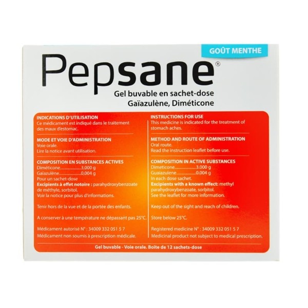Pepsane Maux d'estomac gel buvable sans sucre 12 sachets